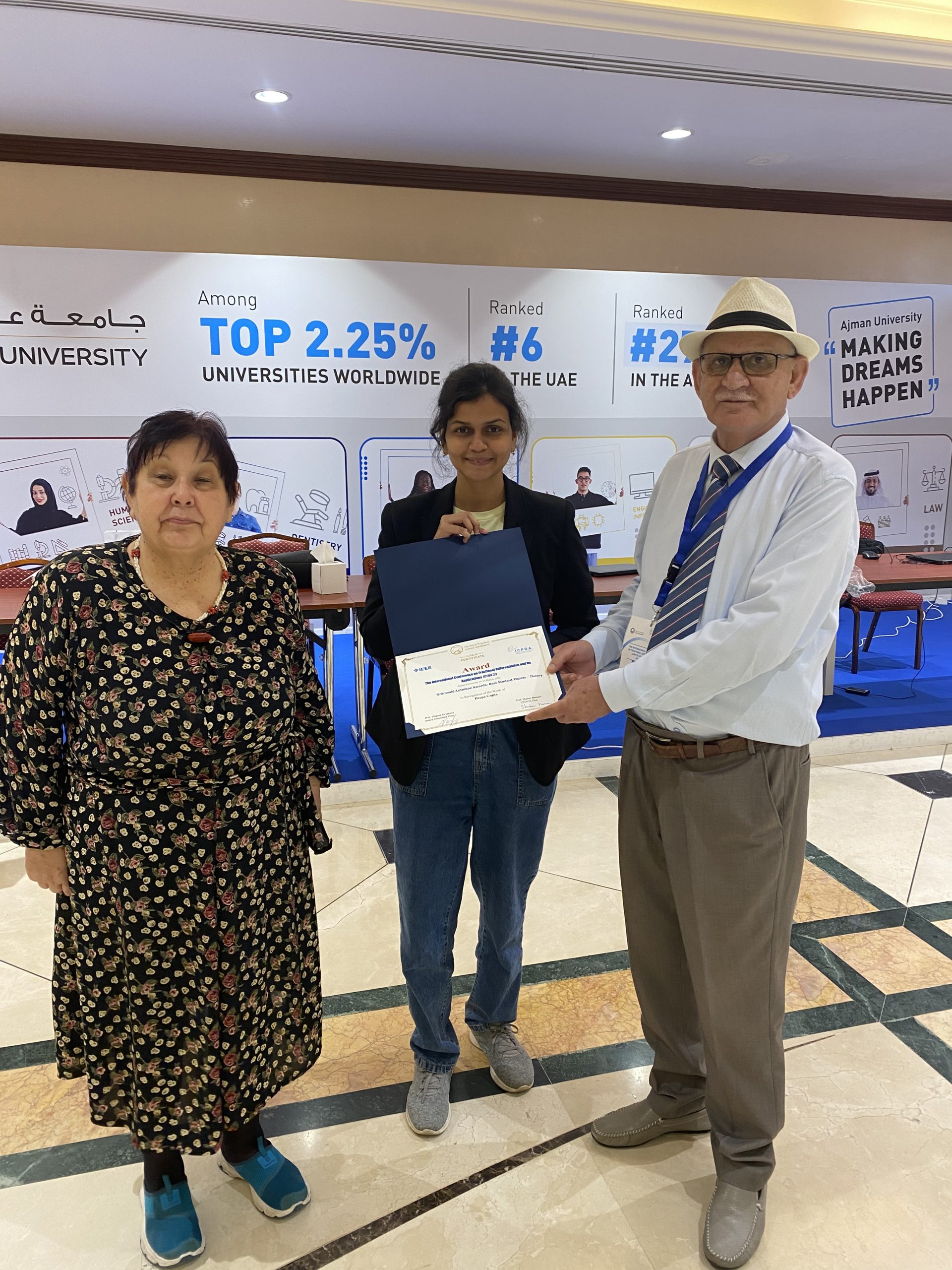 Grunwald-Letnikov Award to Deepa Gupta