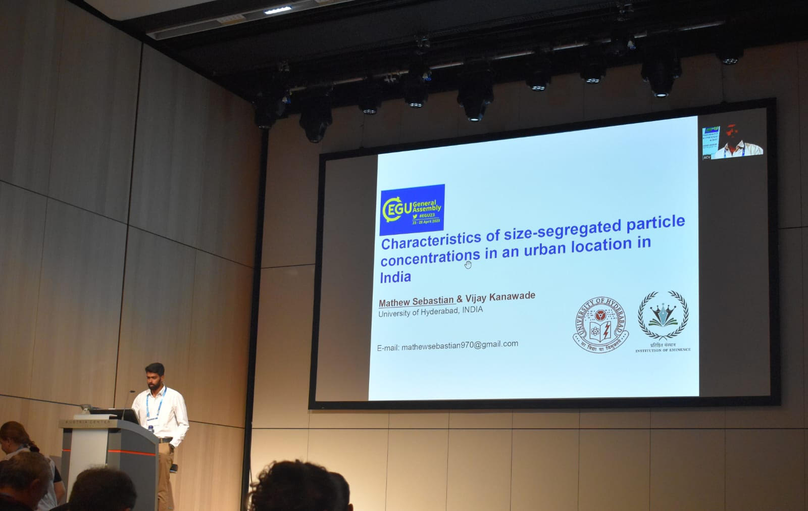 Mathew Sebastian presents paper at European Geophysical Union (EGU ...