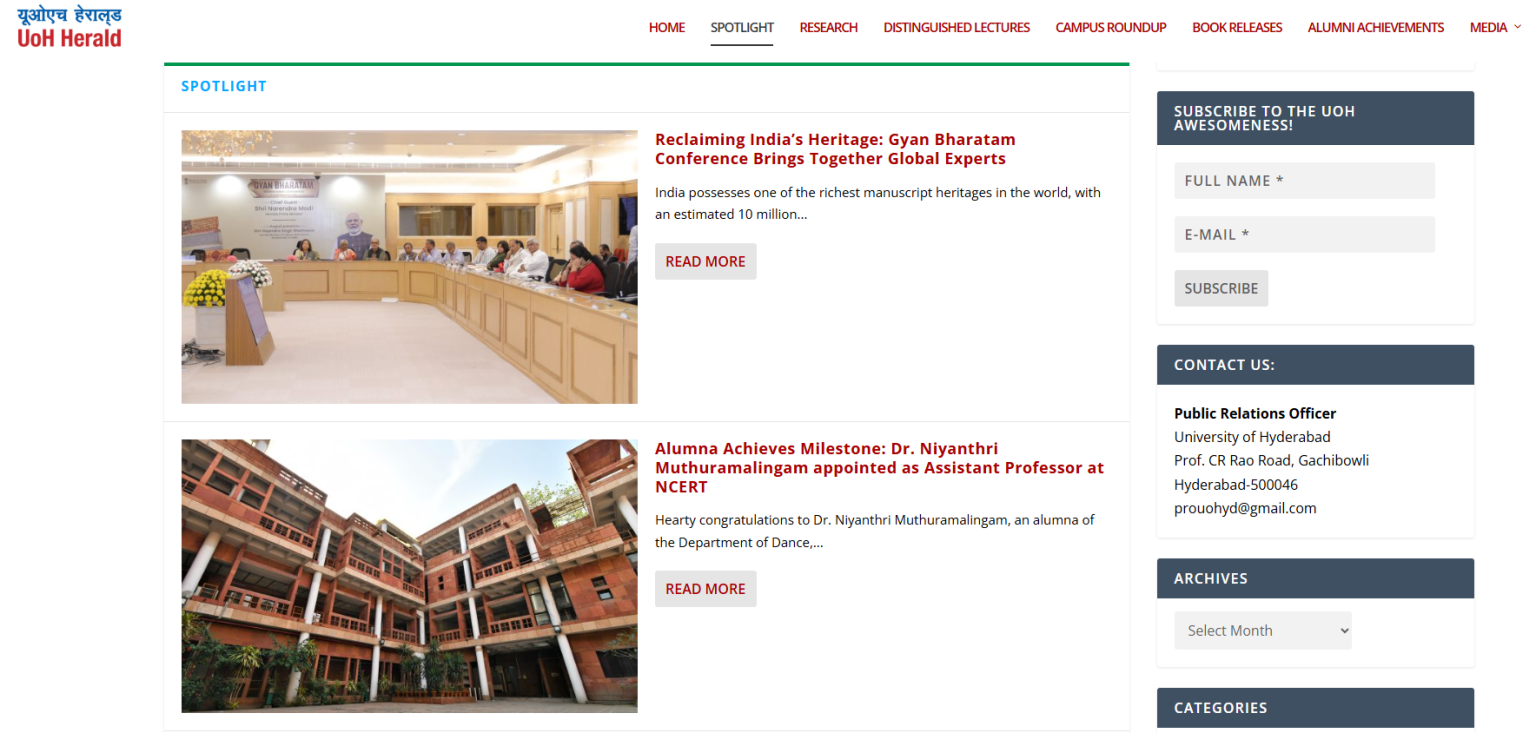 Celebrating a Milestone: UoH Herald surpasses 5,000 News Posts
